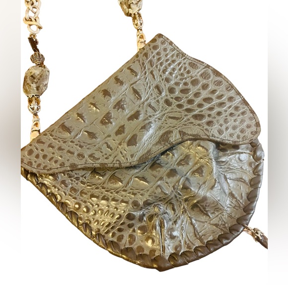 Maya | Bags | Maya Evangelista Vintage Reptil Leather Crossbody Beaded ...